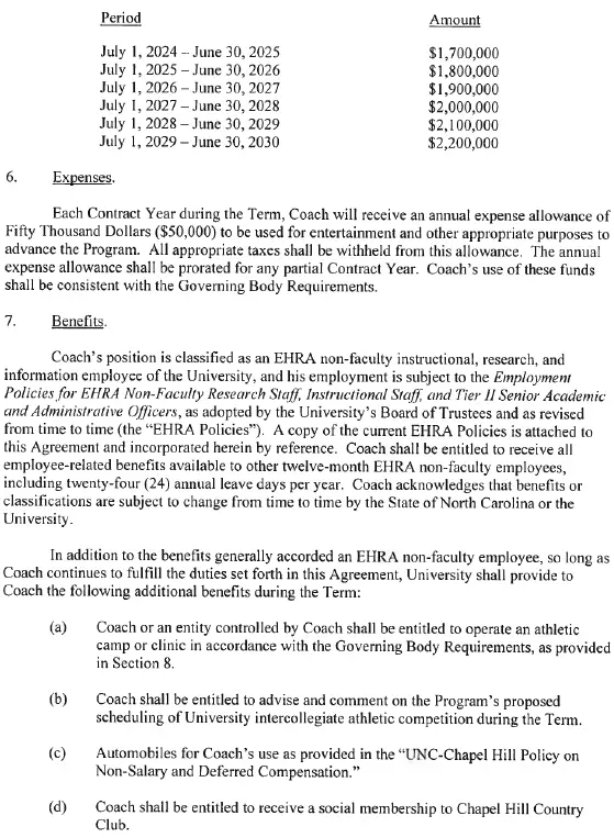 Read UNC contract extension Hubert Davis signed